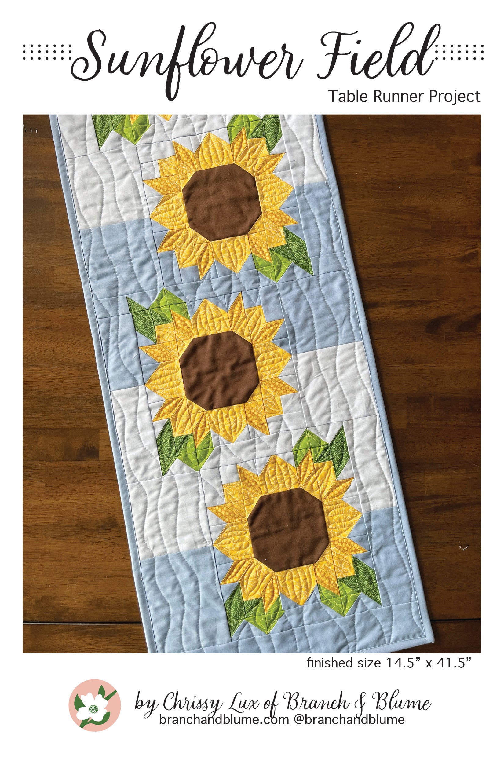 Sunflower Field Table Runner Pattern - PDF – Sew Lux Fabric