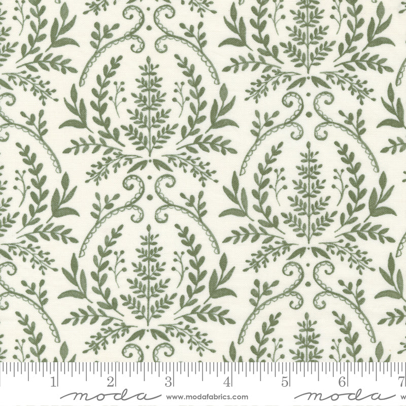 Happiness Blooms Ferns & Foliage Damask White Washed – Sew Lux Fabric