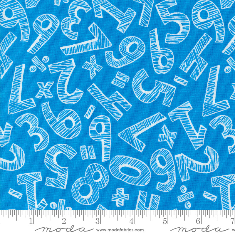 Back to School Numbers Bright Sky – Sew Lux Fabric