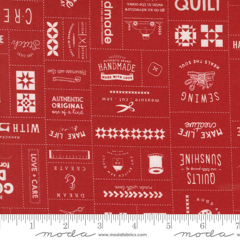Threads Made with Love Red – Sew Lux Fabric