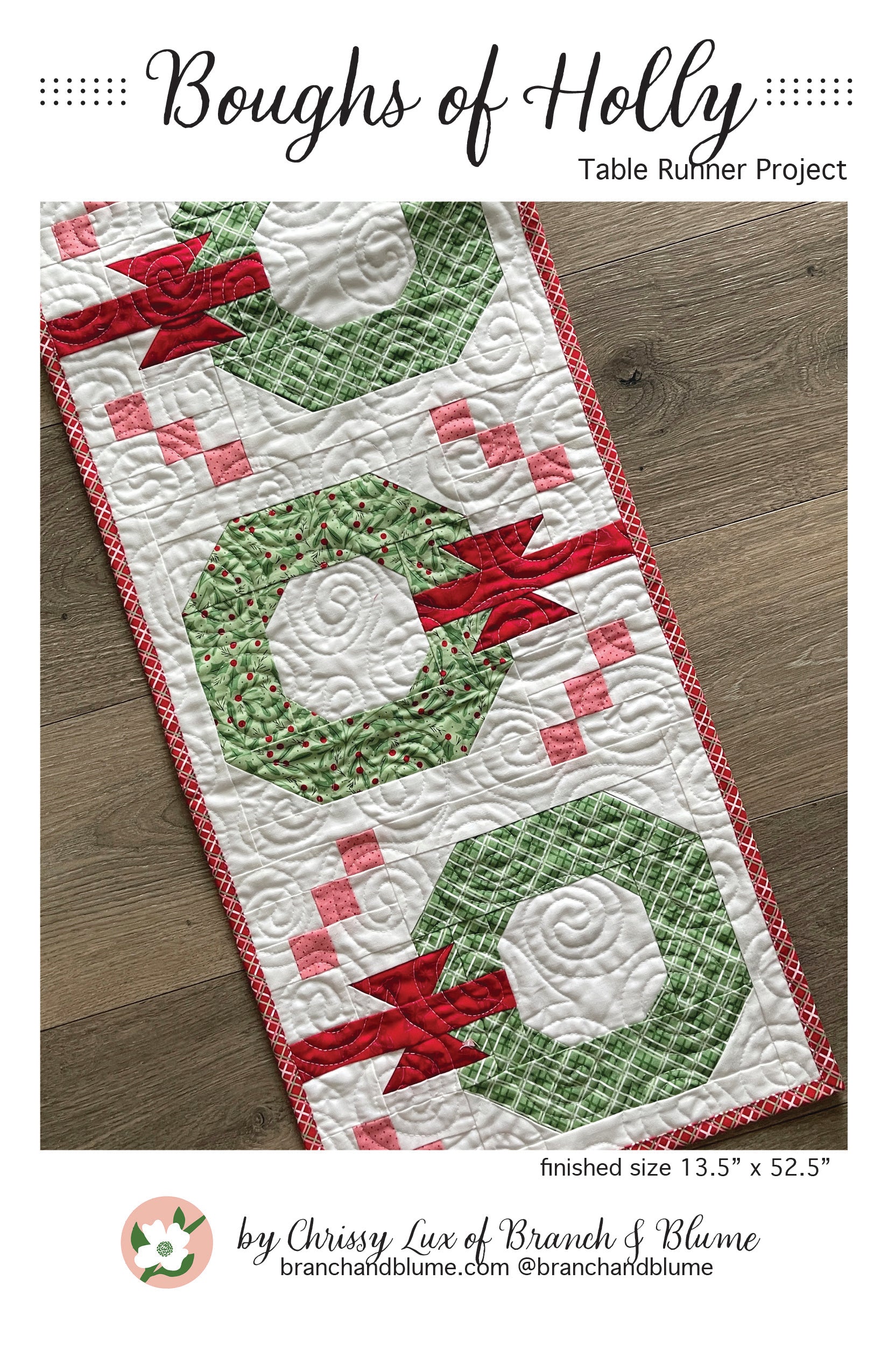Boughs of Holly Table Runner Pattern - PDF – Sew Lux Fabric