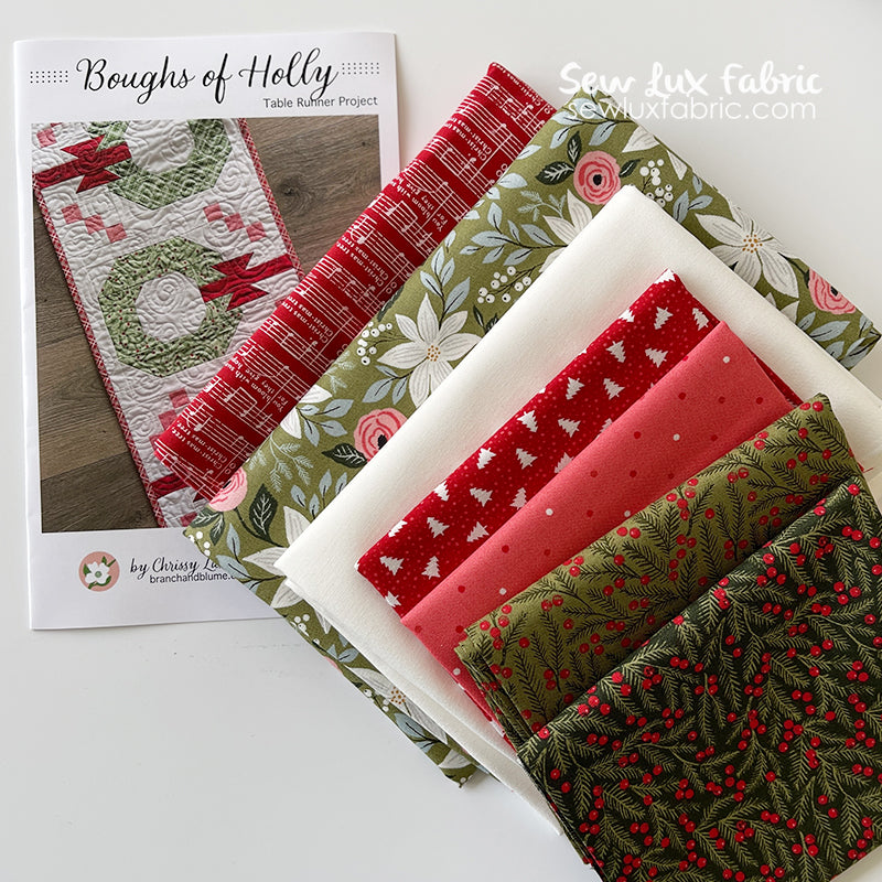 Boughs of Holly Table Runner Kit + PAPER Pattern – Sew Lux Fabric