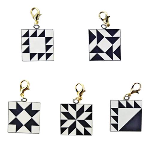 Quilt Block Enamel Zipper Pulls Set -Black & White – Sew Lux Fabric
