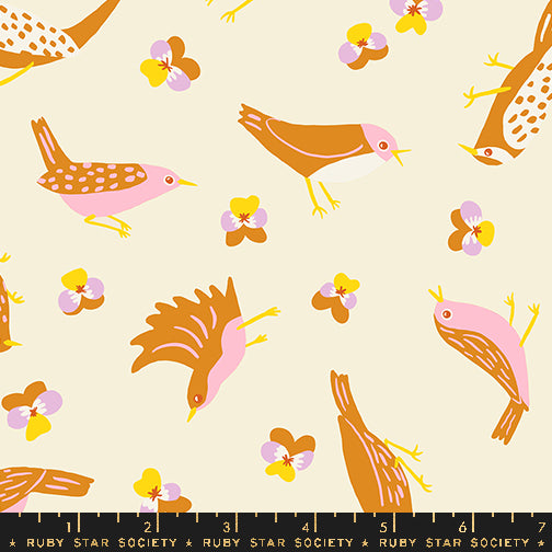Bird is the Word Migration Natural – Sew Lux Fabric